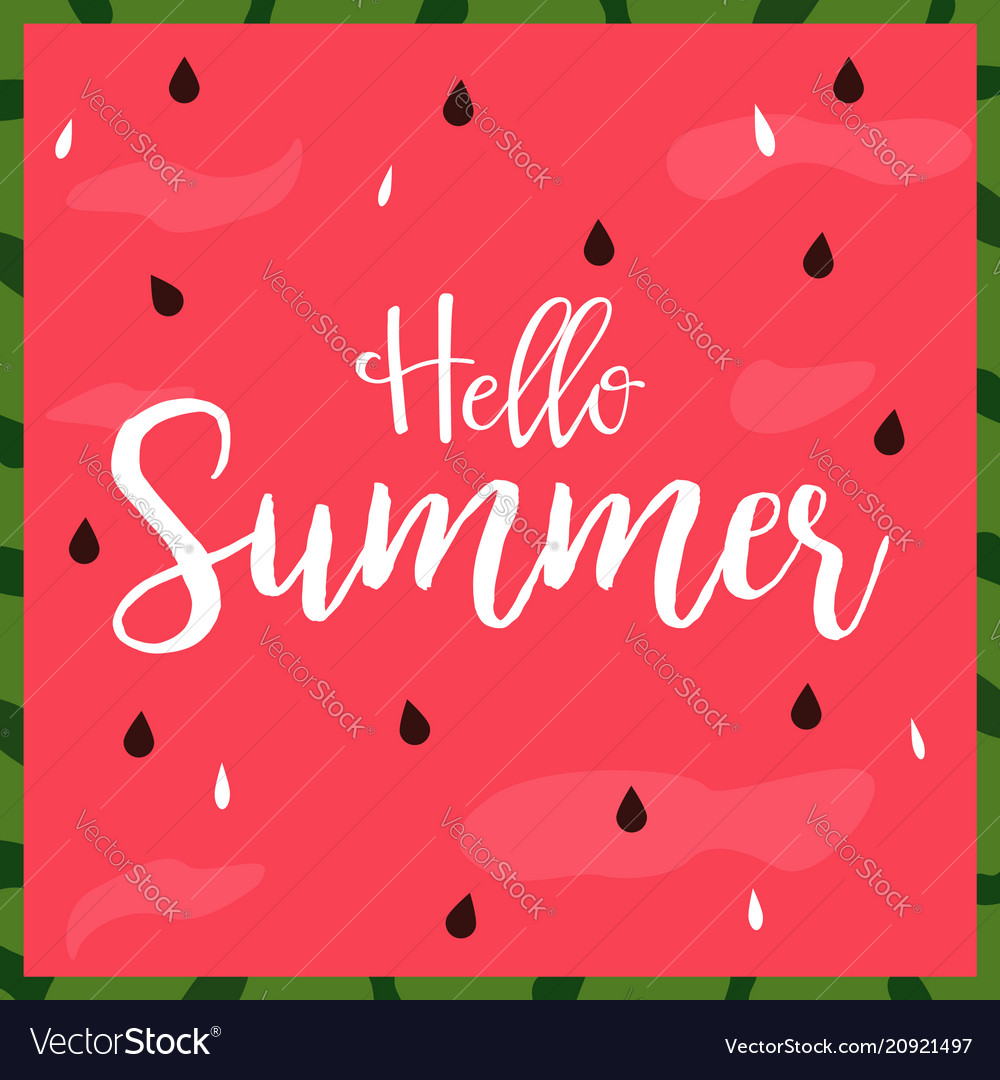 Hello summer bright poster banner Royalty Free Vector Image