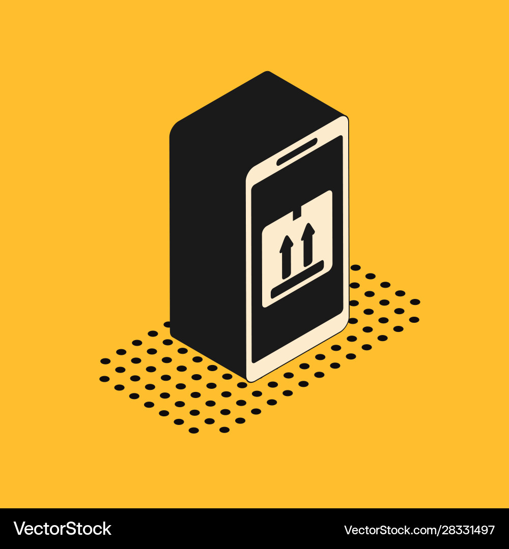 Isometric mobile smart phone with app delivery Vector Image