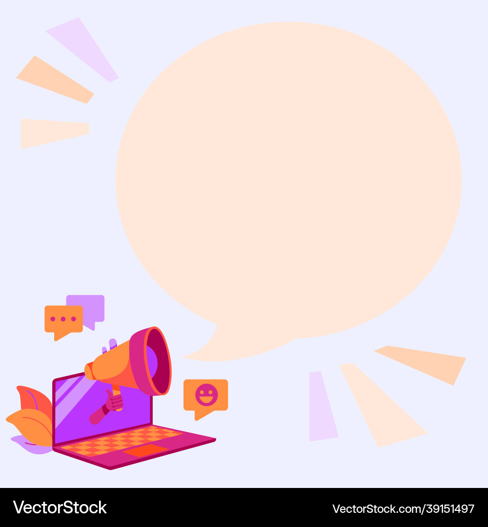 Laptop drawing sharing happy comments and good Vector Image
