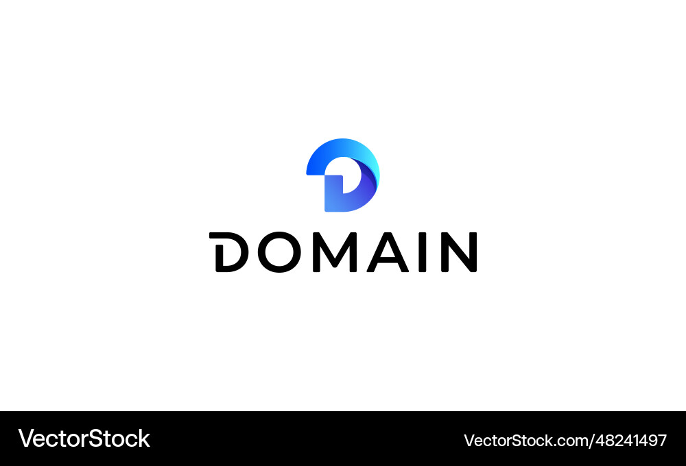 Letter d modern minimal 3d blue colour logo Vector Image