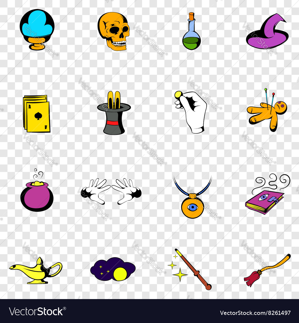 Magic set icons Royalty Free Vector Image - VectorStock