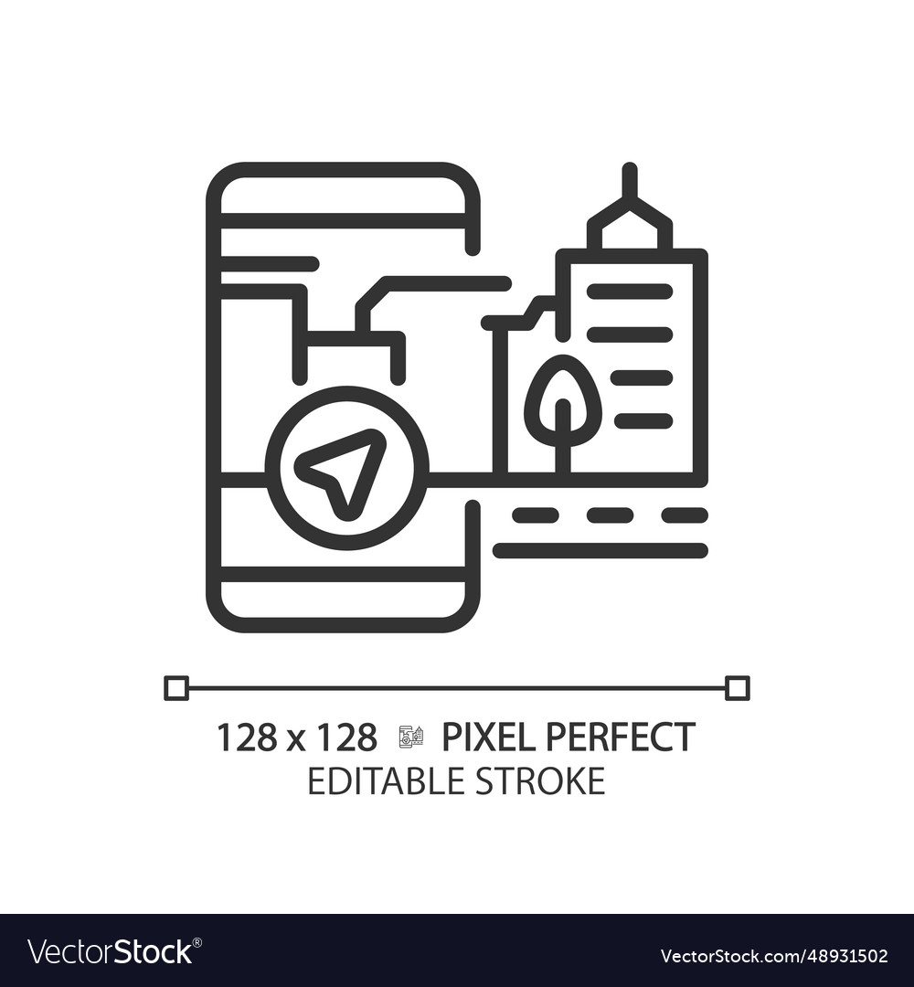 2d thin linear black map navigation icon Vector Image