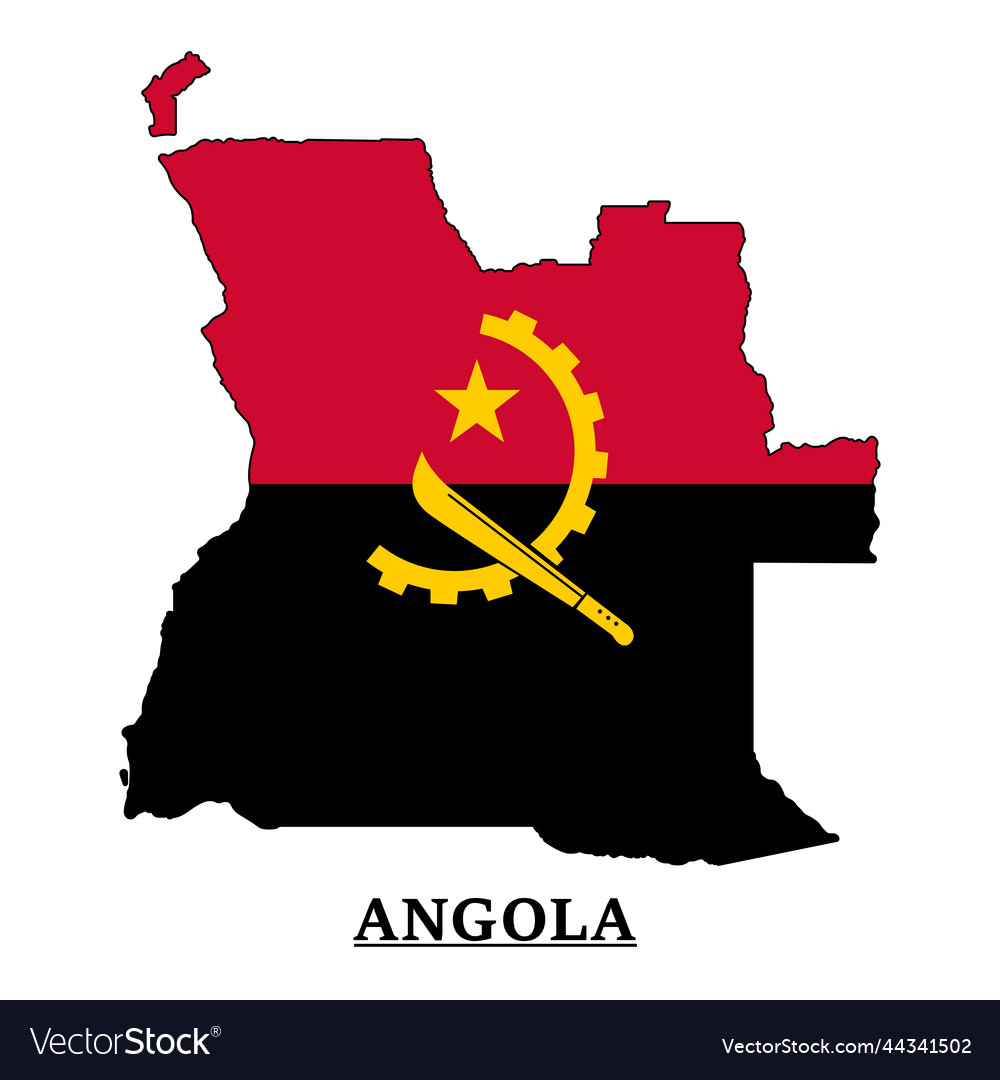 Angola national flag map design Royalty Free Vector Image