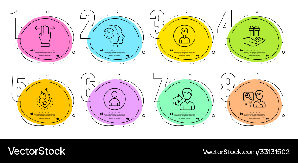 Avatar person and multitasking gesture icons set Vector Image