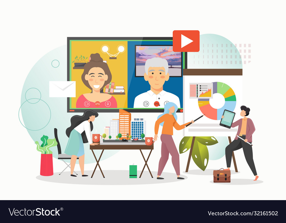 Business team flat style design Royalty Free Vector Image
