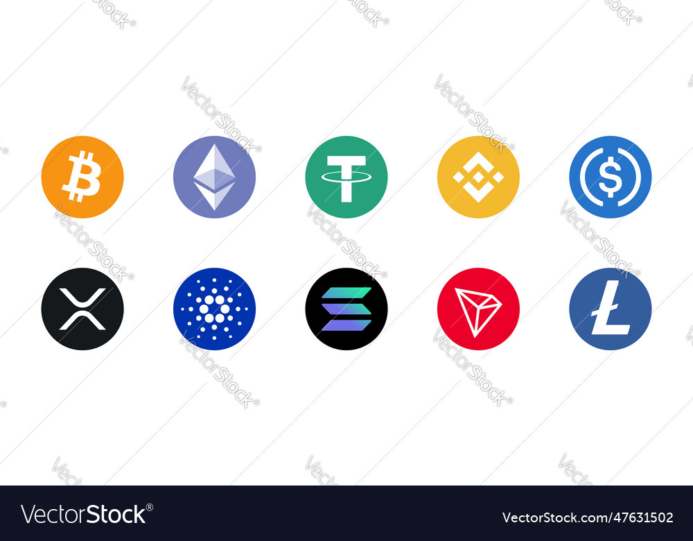 Cryptocurrency logo set Royalty Free Vector Image Cryptocurrency logo set Royalty Free Vector Image