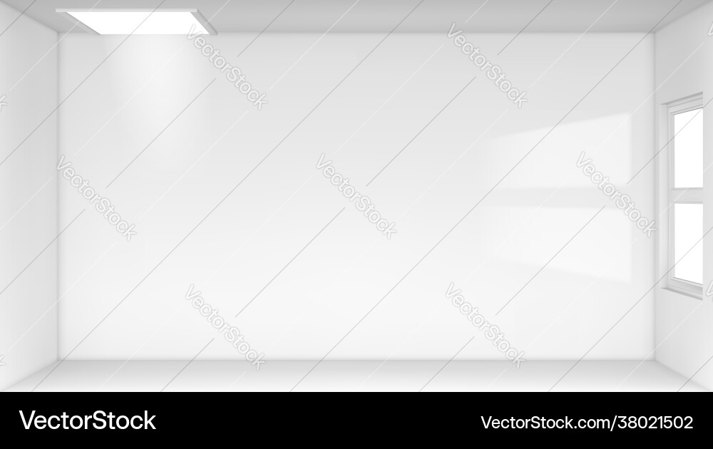Empty white room with window and door top view Vector Image
