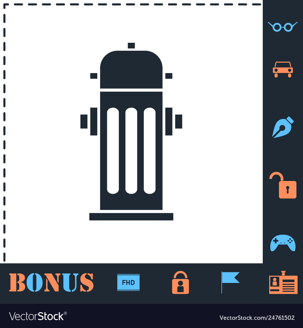 Fire hydrant icon flat Royalty Free Vector Image