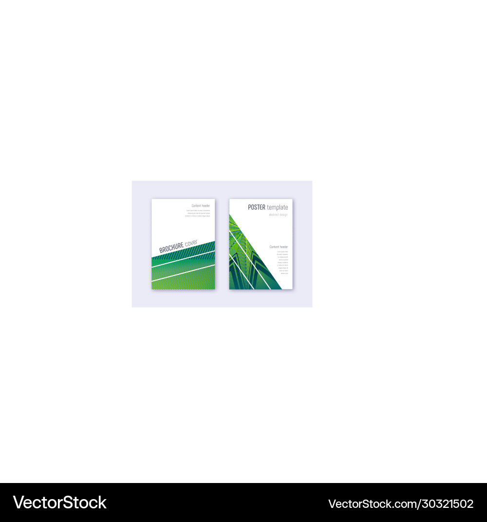 Geometric cover design template set green abstract