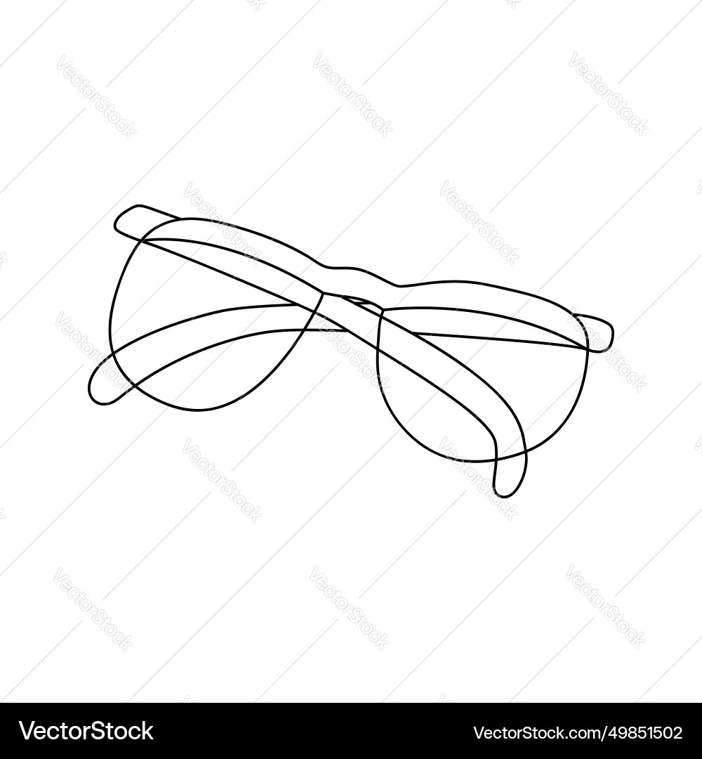Hand drawn outline folded eyeglasses black Vector Image