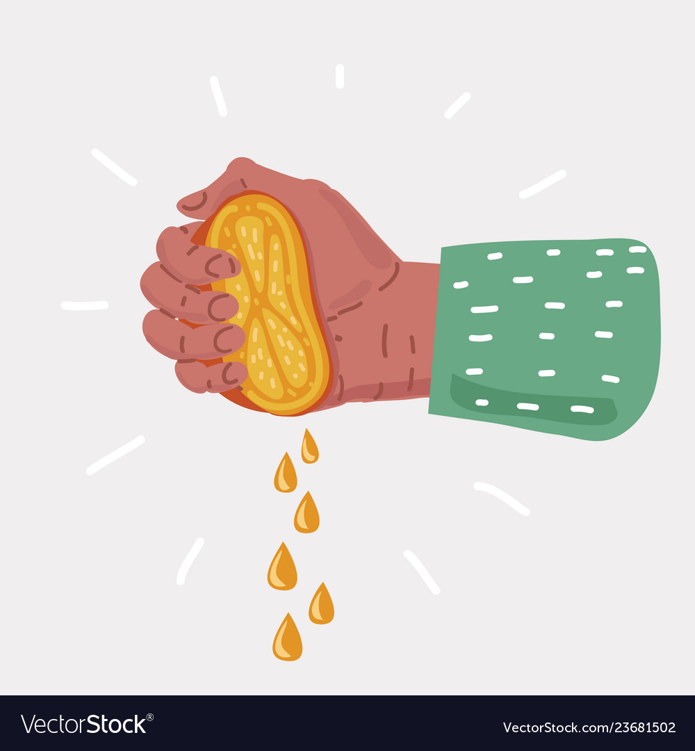 Hand Squeezes Lemon Royalty Free Vector Image Vectorstock