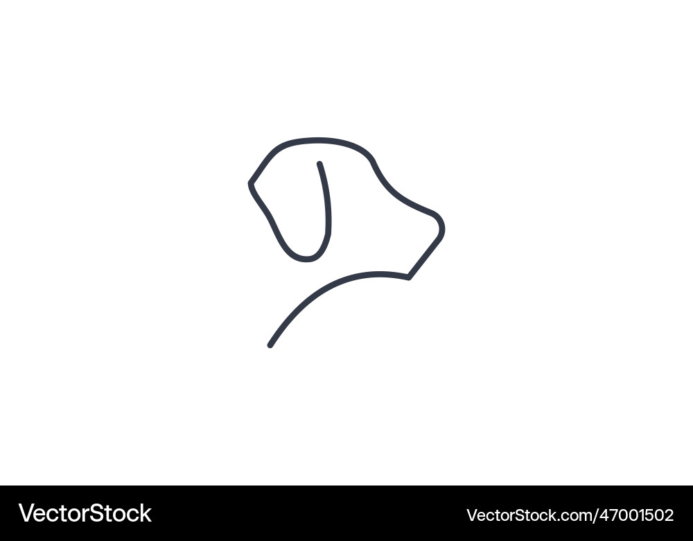 Linear dog silhouette dog logo icon Royalty Free Vector