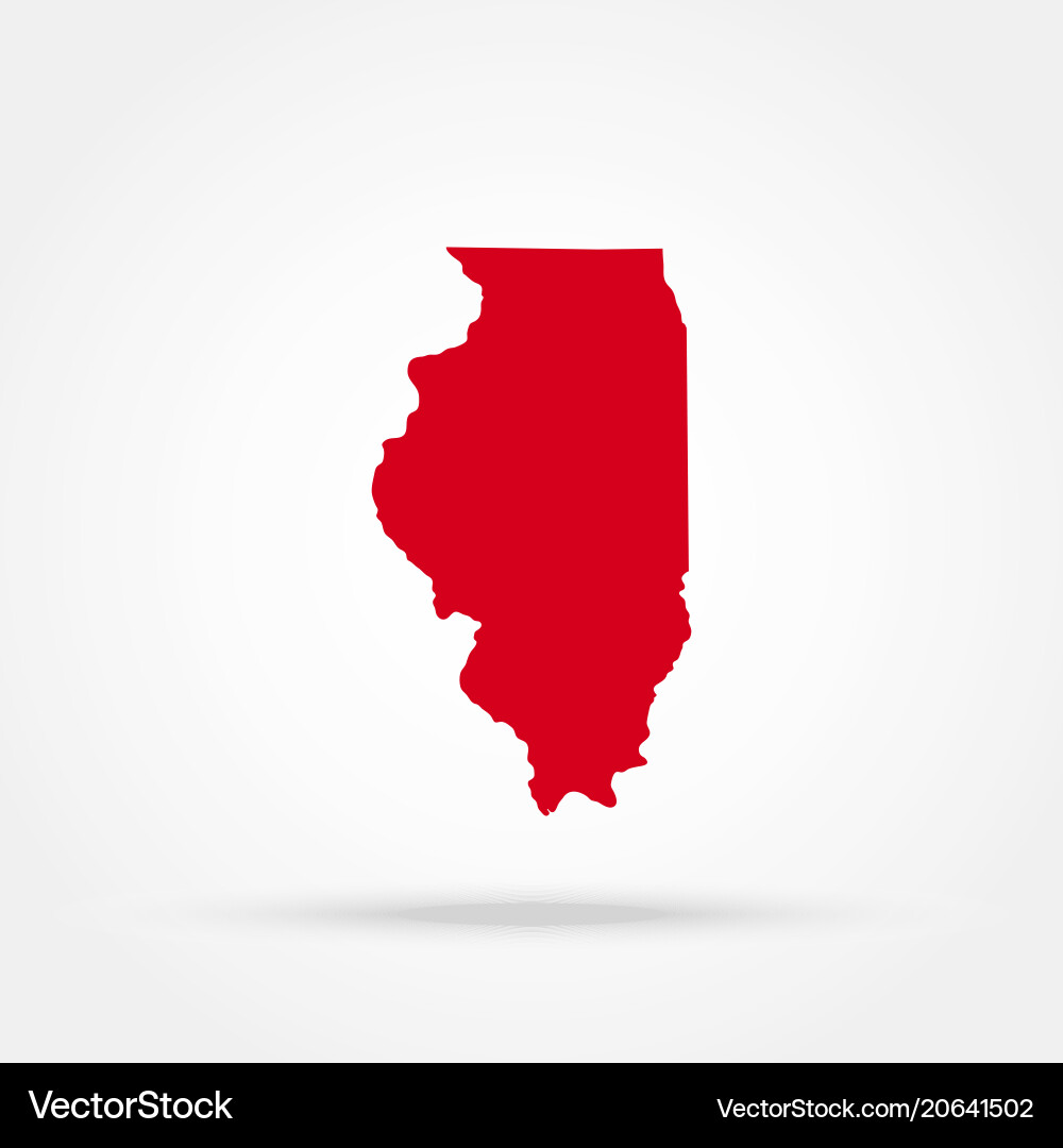 Map of the us state illinois Royalty Free Vector Image