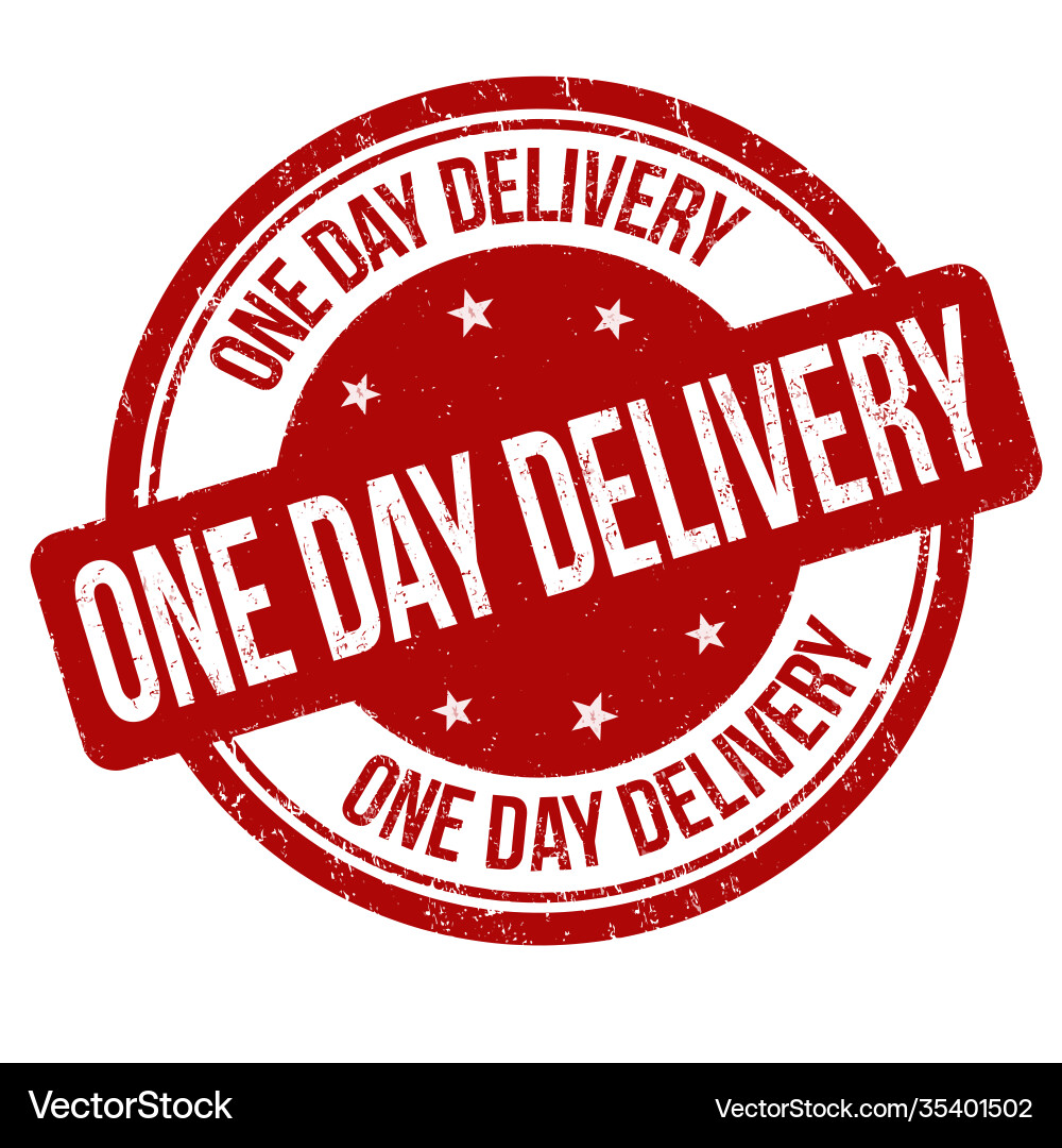 One day delivery grunge rubber stamp Royalty Free Vector