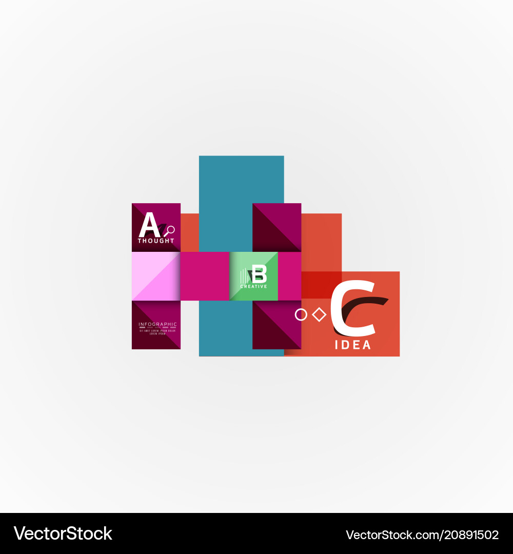 Paper infographic banner template with a b c Vector Image