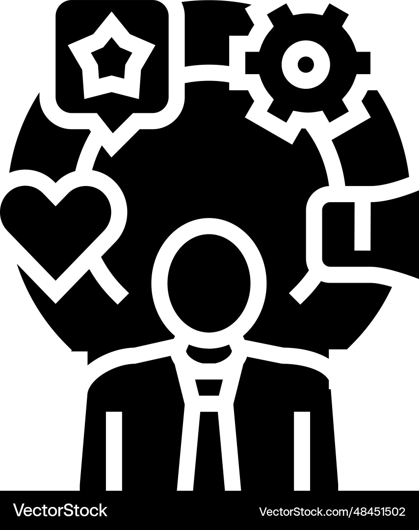 Personality traits interview job glyph icon Vector Image