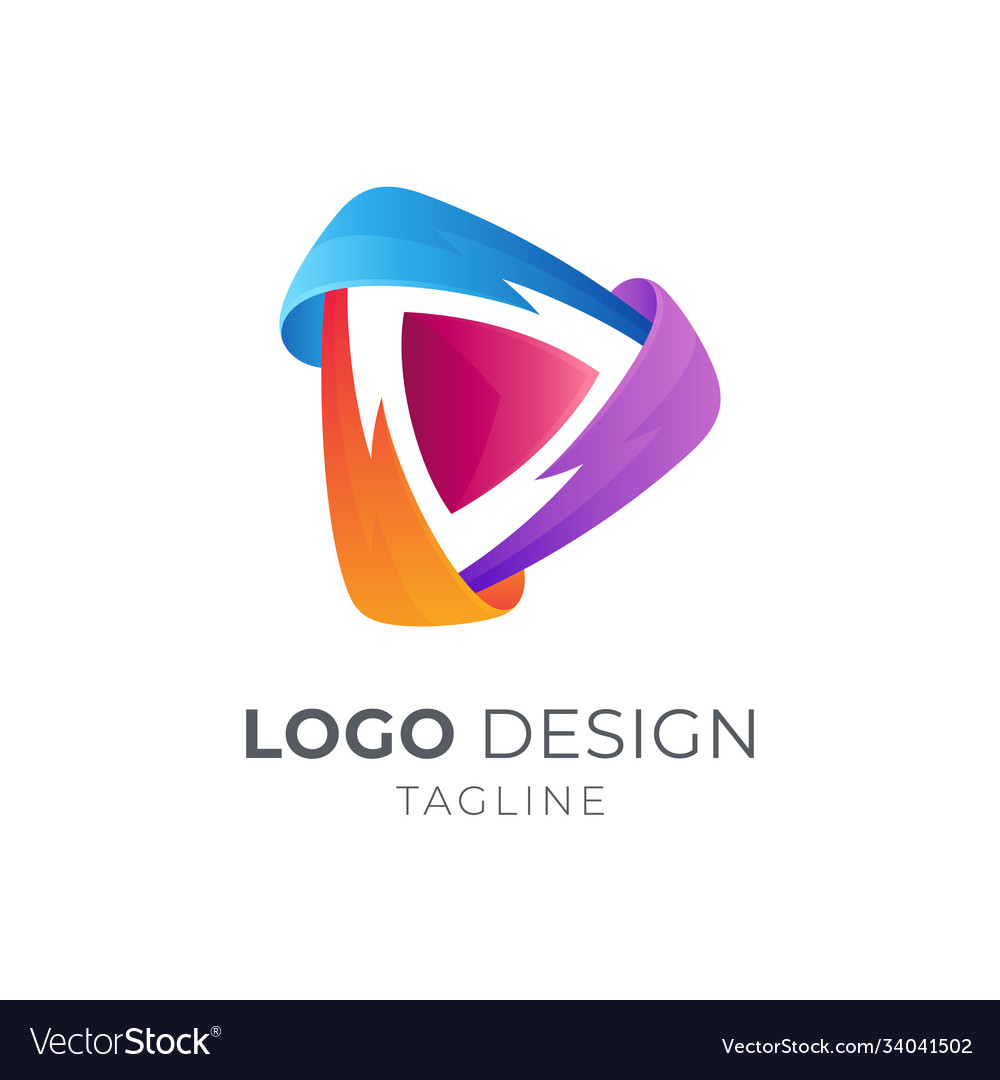 Play button logo Royalty Free Vector Image - VectorStock