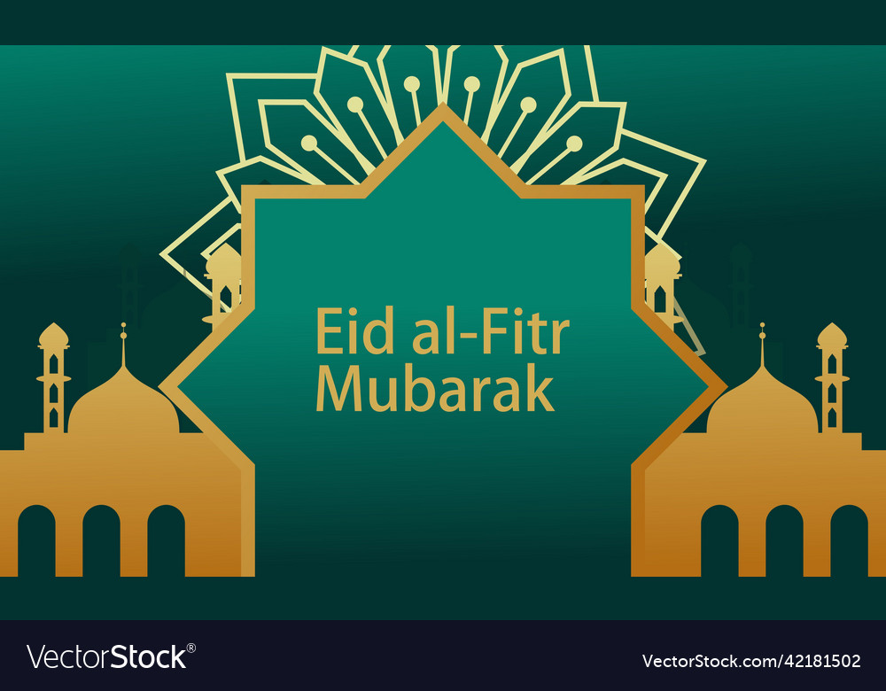 Realistic eid al-fitr ramadan graphic Royalty Free Vector