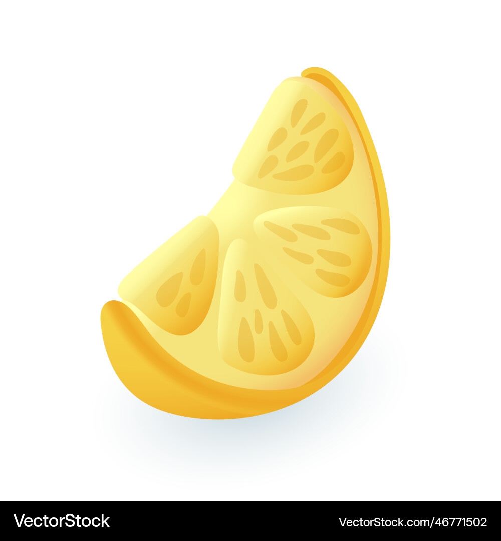 Slice of fresh lemon 3d icon Royalty Free Vector Image
