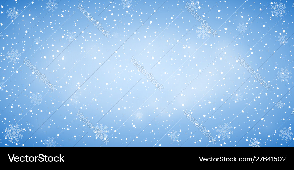 Snow blue background christmas snowy winter Vector Image