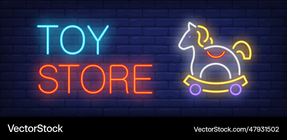 Toy store neon sign Royalty Free Vector Image - VectorStock