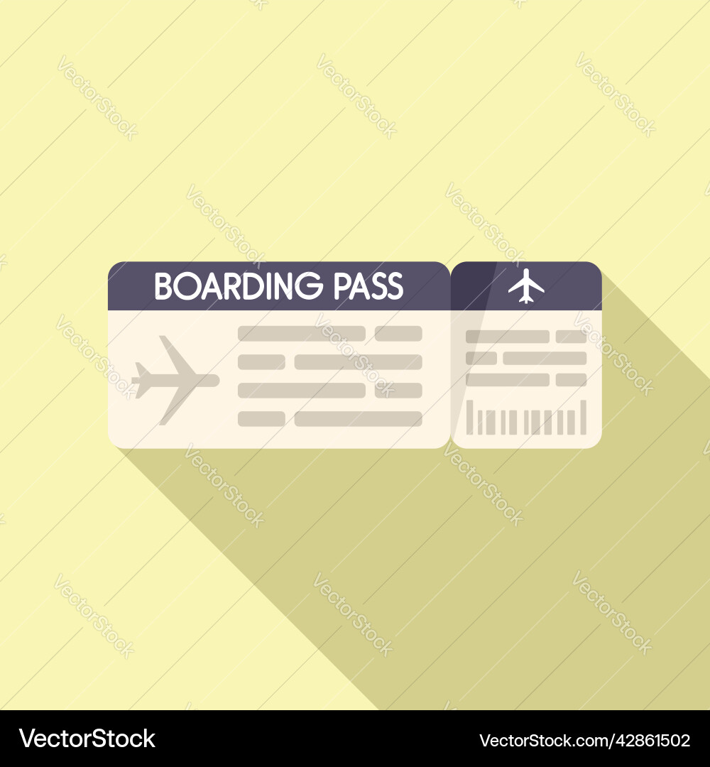 Vacation air ticket icon flat airline pass Vector Image