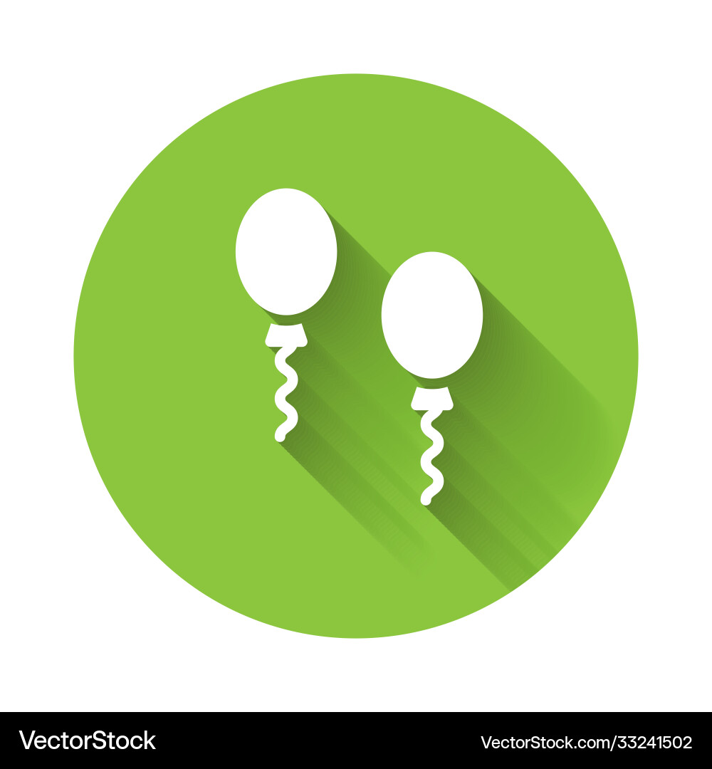 White balloons with ribbons icon isolated Vector Image