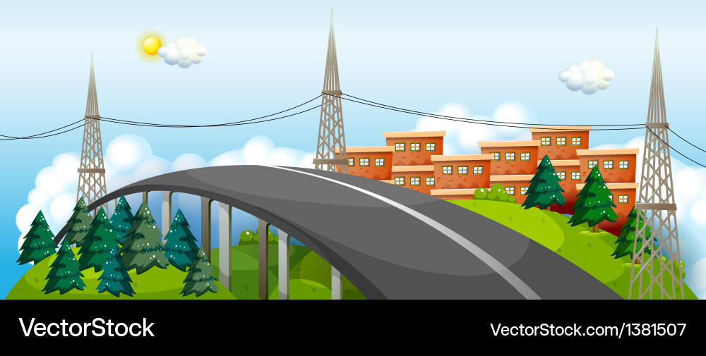 A curve road in city Royalty Free Vector Image