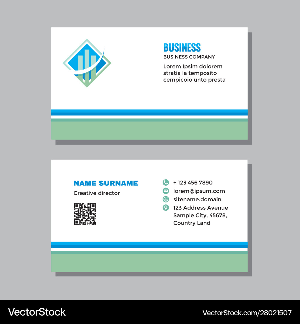 Business visit card template with logo - concept Vector Image
