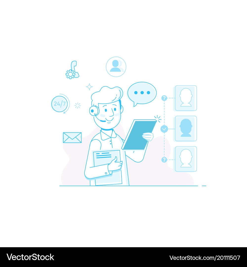 Call center support teamtechnical support Vector Image