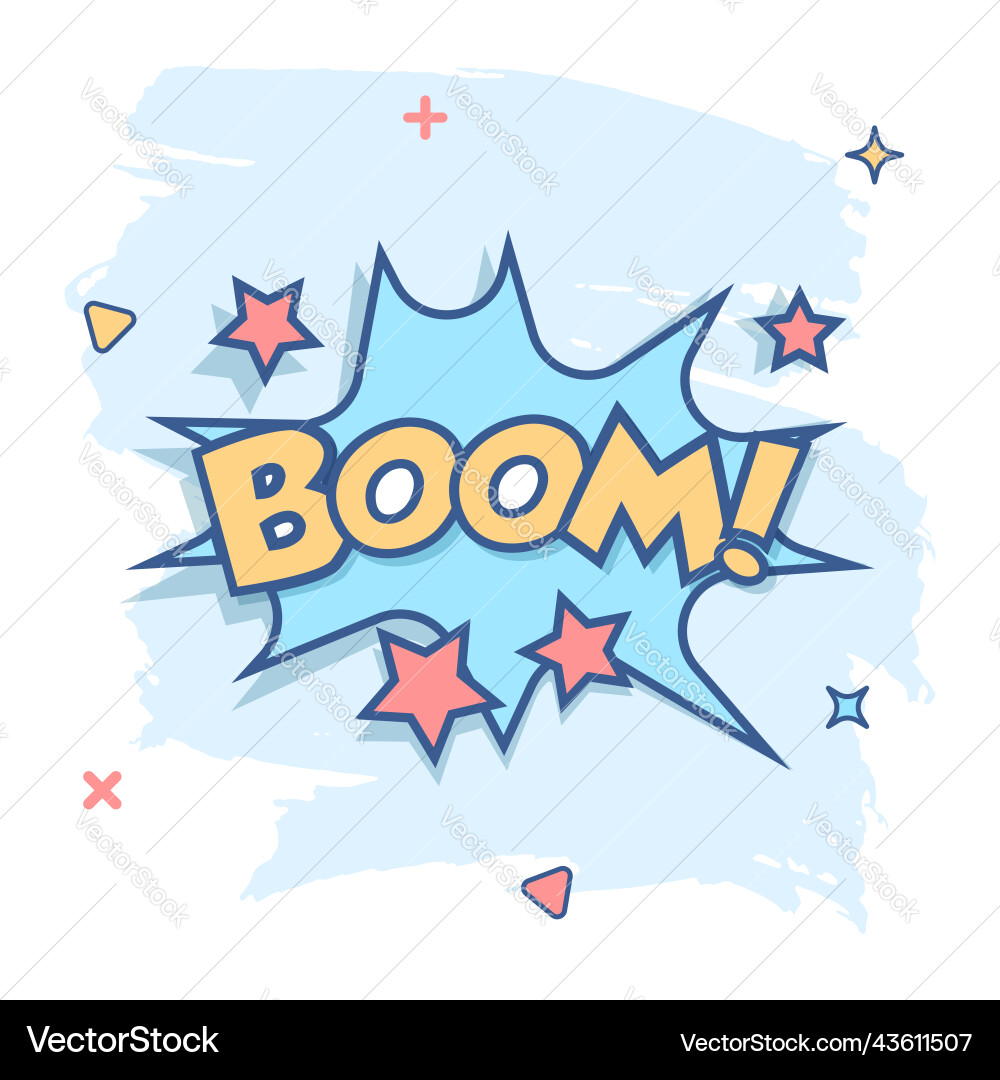 Cartoon boom comic sound effects icon Royalty Free Vector