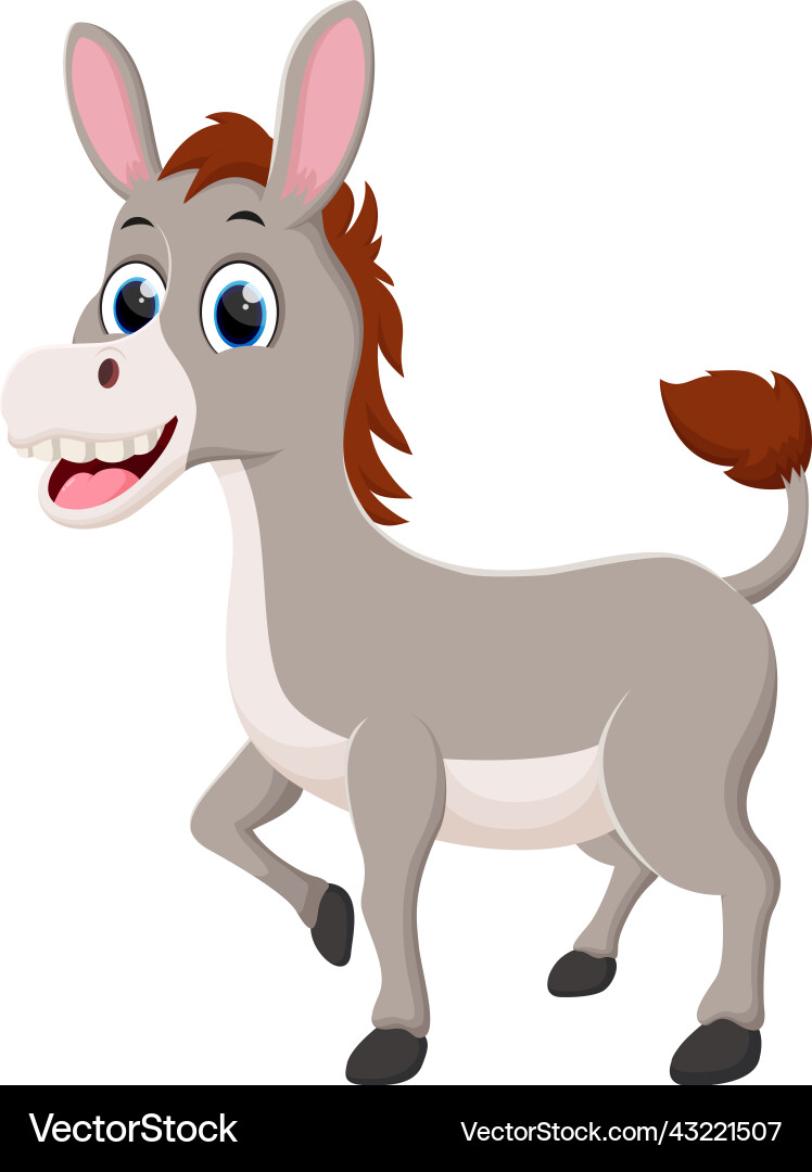 Cartoon donkey isolated on white background Vector Image