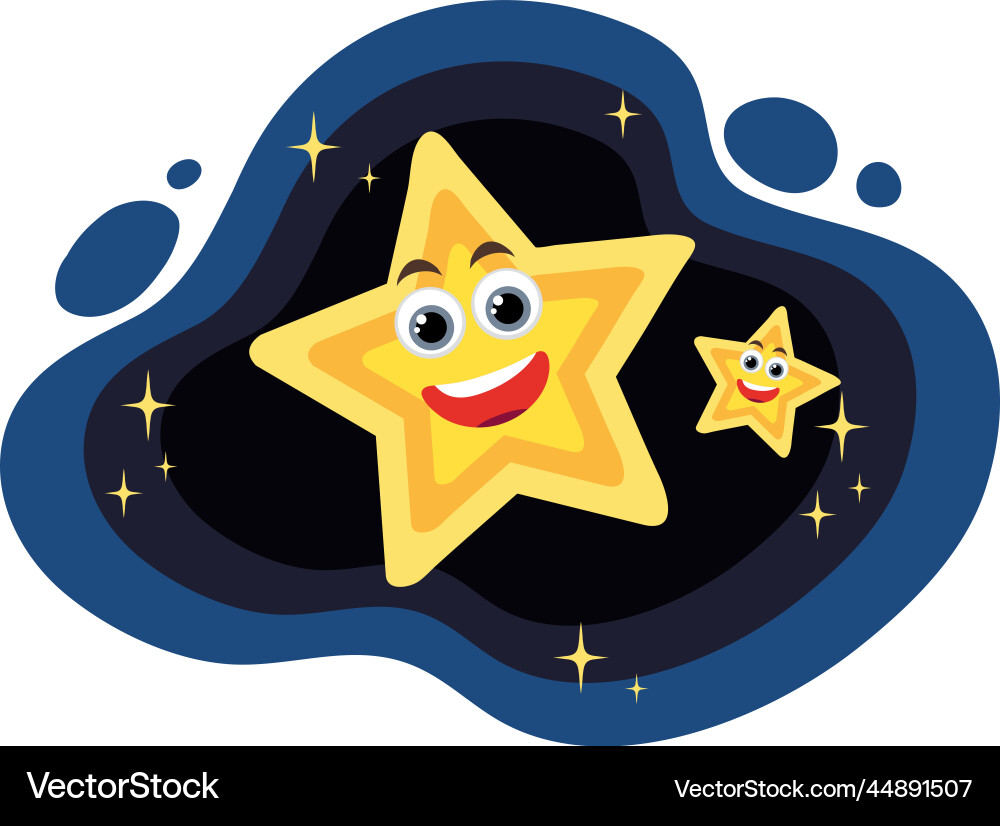 Cartoon star with facial expression Royalty Free Vector