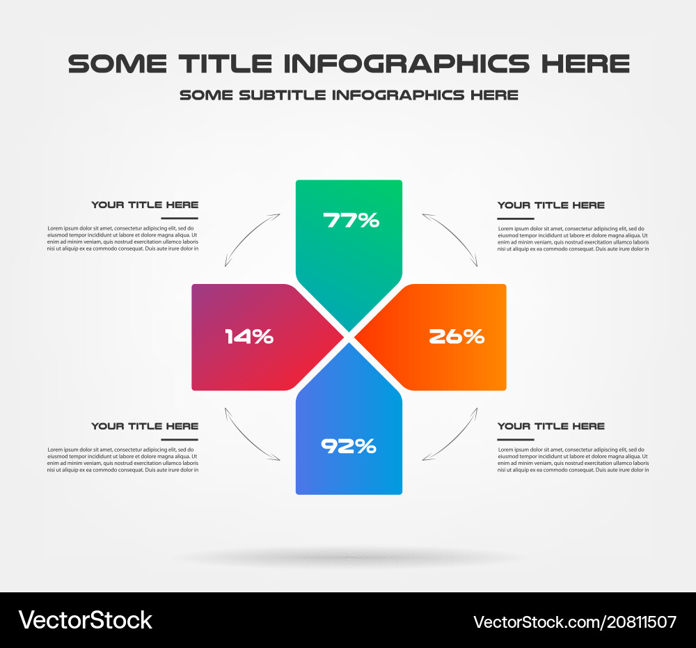 Chart of percentage infographics element graph Vector Image