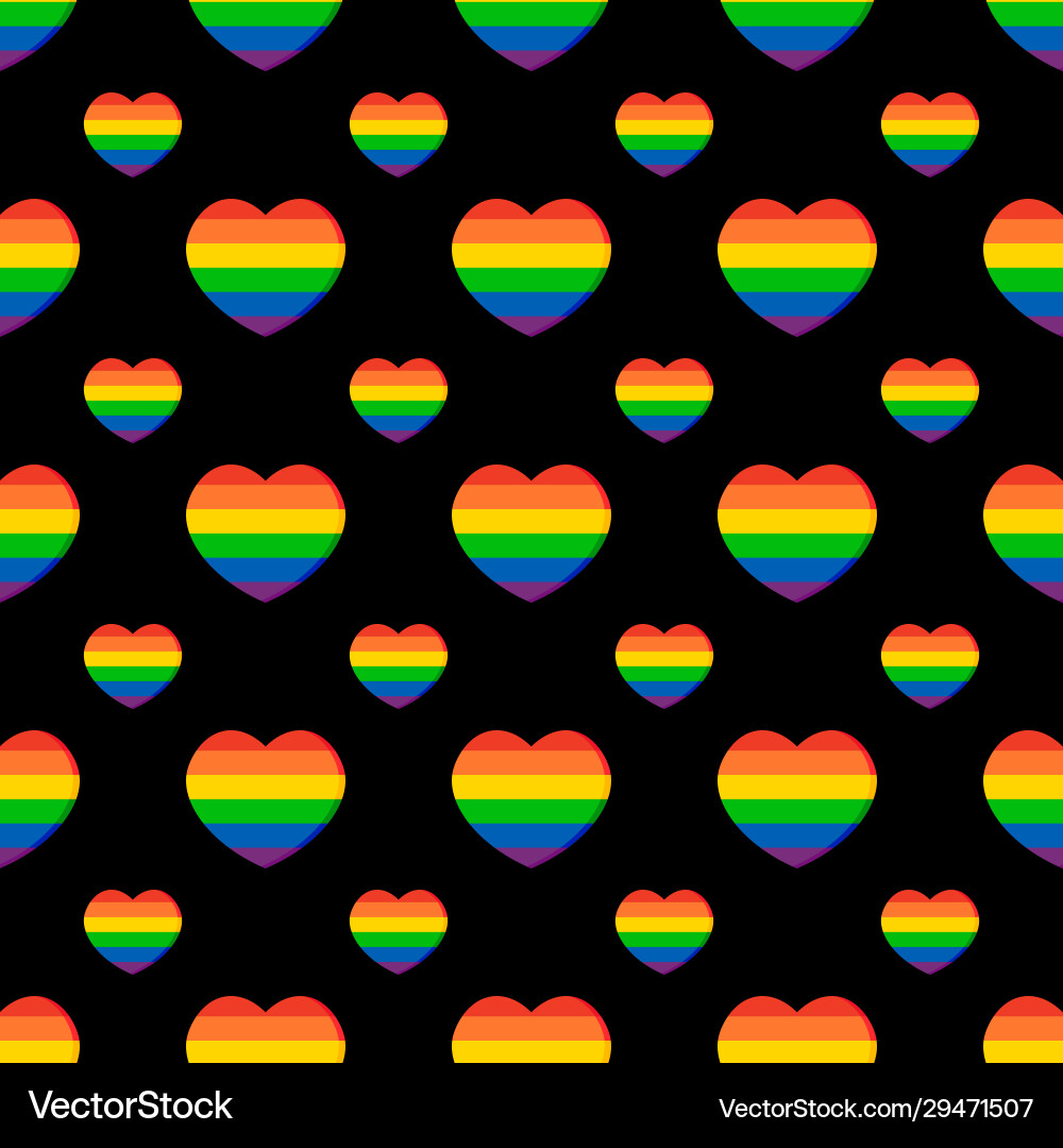 Colorful striped lgbtq style hearts pattern Vector Image