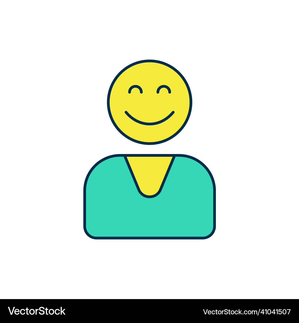 Filled outline happy customer icon isolated Vector Image