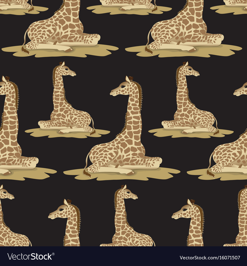 Giraffe seamless pattern Royalty Free Vector Image