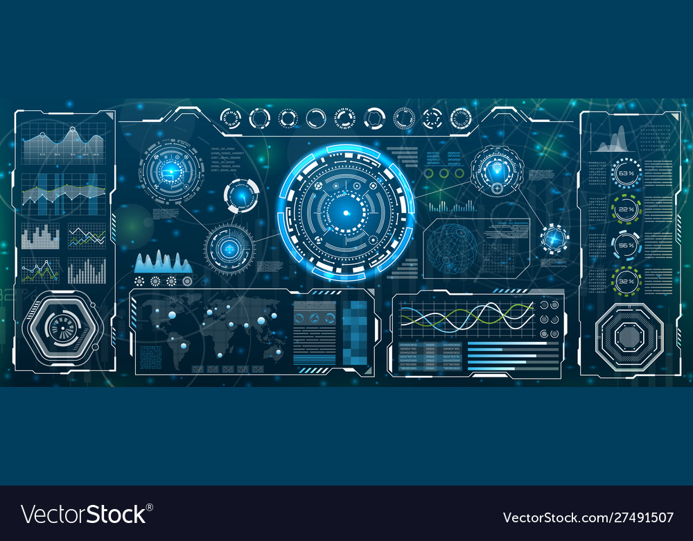 Hud ui for business app futuristic user interface Vector Image