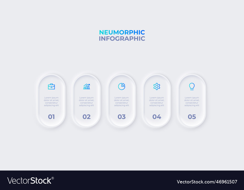 Light neumorphic rounded elements placed Vector Image