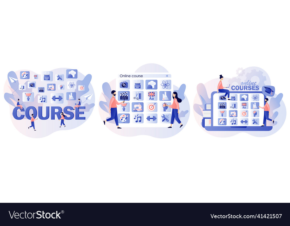 Online courses distance education e-learning Vector Image