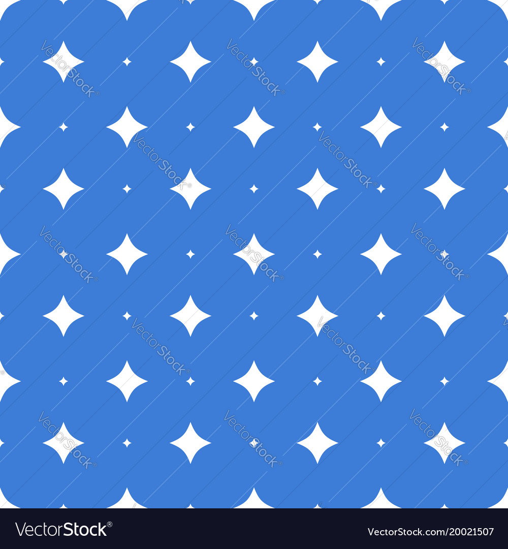 Seamless stars pattern on blue background Vector Image