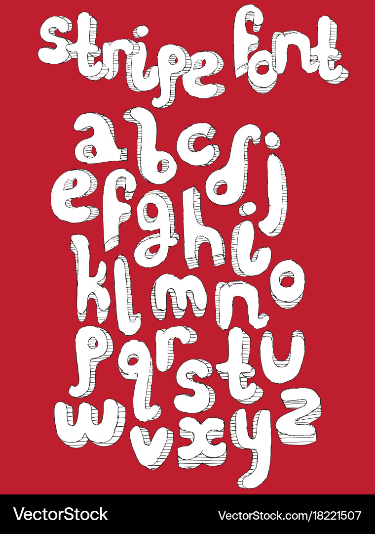 Set with alphabet black and white letters Vector Image