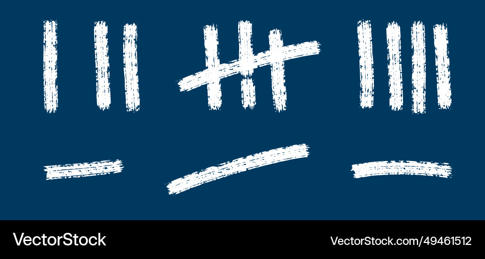 A set of strokes count marks is counted Royalty Free Vector