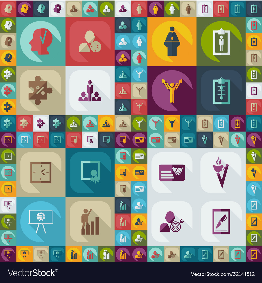 Assembly in flat style icons theme business Vector Image