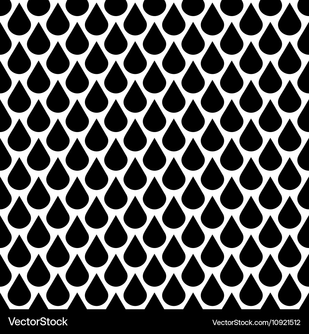 Black and white water drops seamless Royalty Free Vector