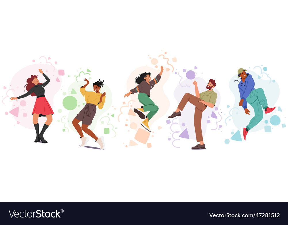 Characters intriguingly contorted people strike Vector Image Characters intriguingly contorted people strike Vector Image
