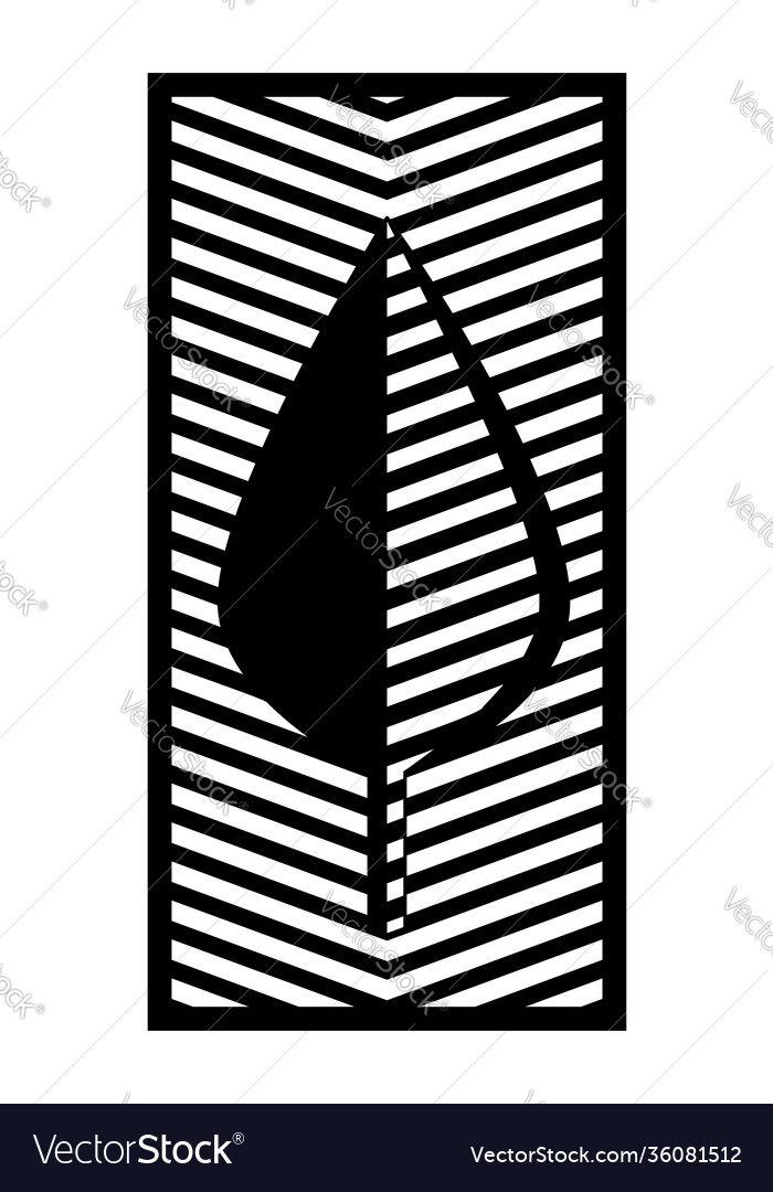Cnc pattern with leaf decorative panel screen Vector Image