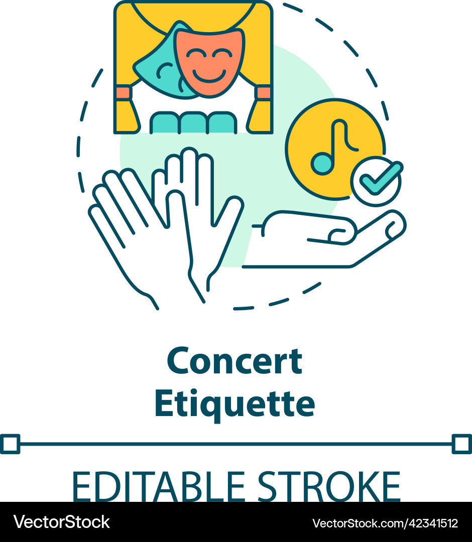 Concert etiquette concept icon Royalty Free Vector Image