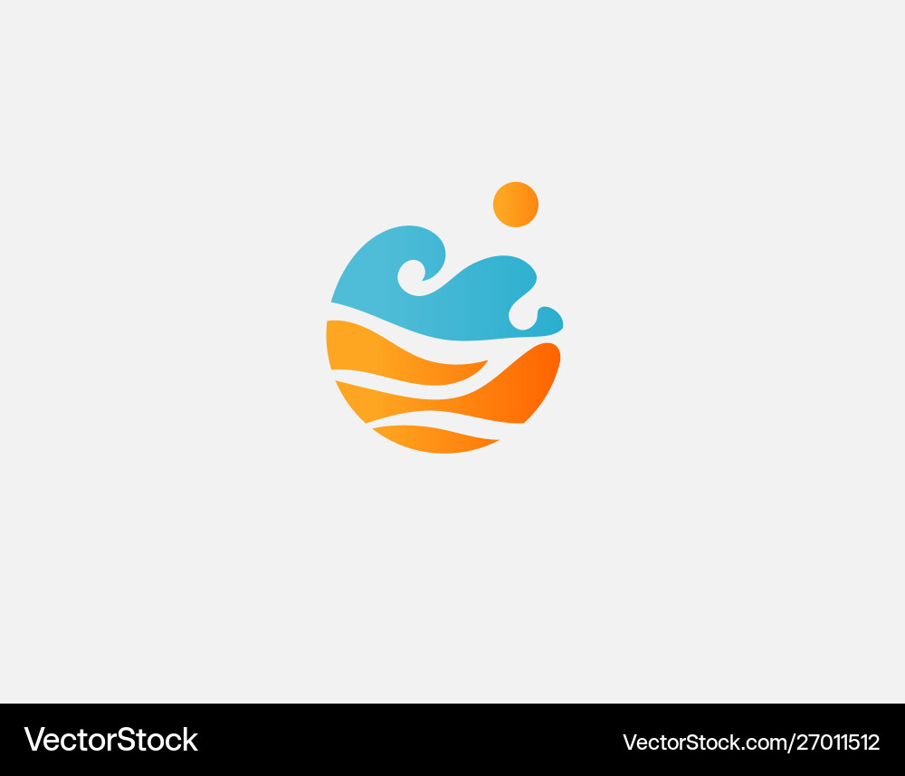 Creative abstract bright logo icon sand sea Vector Image