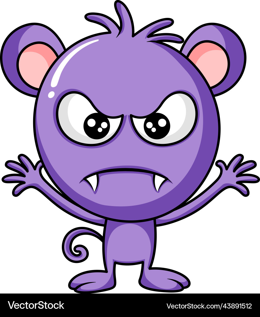 Cute monster with face expression Royalty Free Vector Image